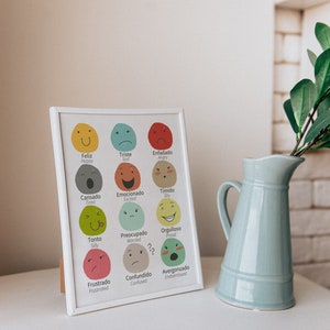 Spanish & English Emotions Poster Printable | Preschool Bilingual Kid ...