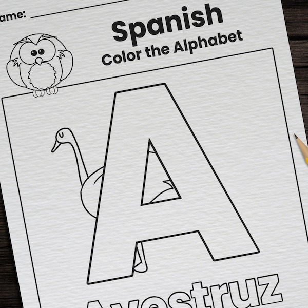 Spanish Alphabet Coloring Worksheets - Etsy