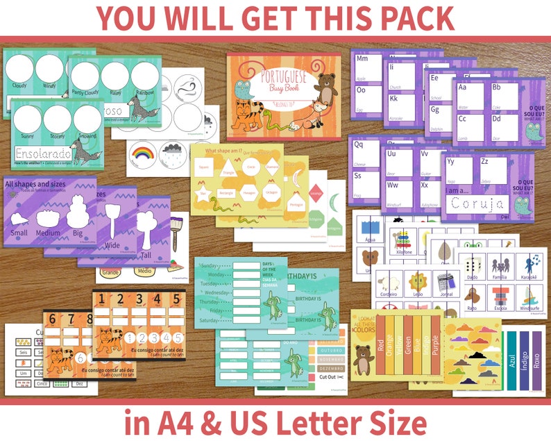 Portuguese Busy Book Printable Homeschool Quiet Binder - Etsy