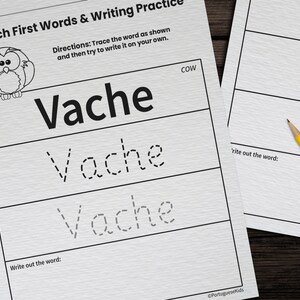 58 French Writing Practice Worksheets for Kids Printable French First ...