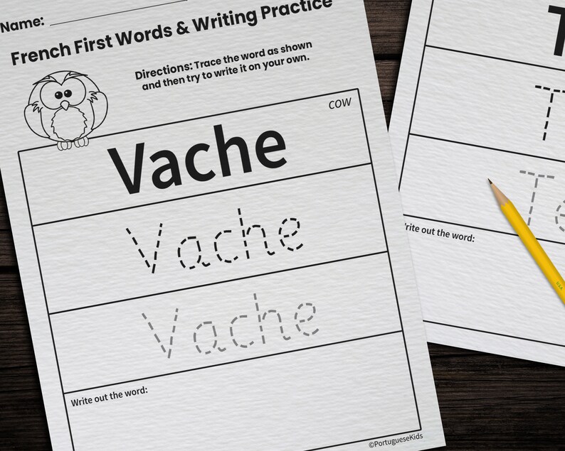 58 French Writing Practice Worksheets for Kids Printable | Etsy