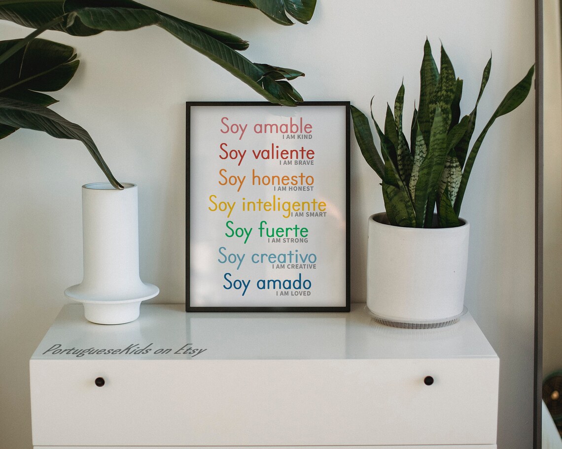 Spanish & English Affirmations Poster Printable Preschool - Etsy