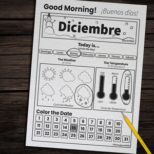 12 Spanish Calendar Worksheets for Kids | Printable Spanish Circle Time ...