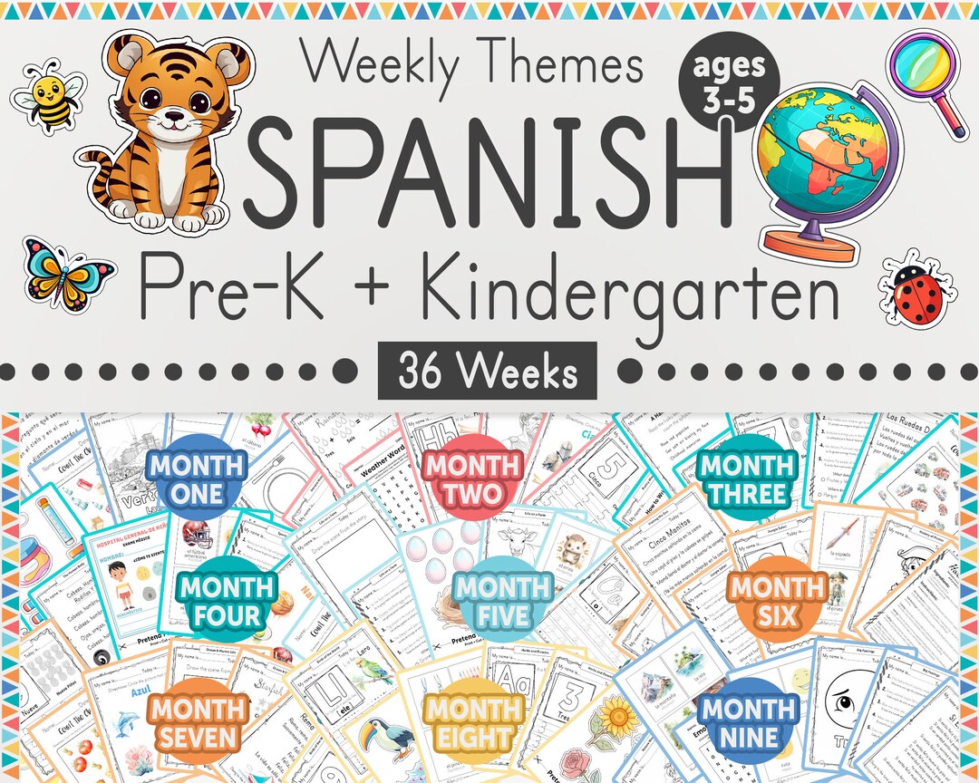 36 Week Spanish Prek + K Curriculum | Spanish Preschool & Kindergarten ...