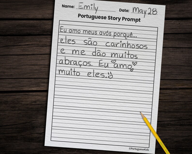10 Portuguese Writing Prompt Worksheets for Kids Printable Portuguese ...