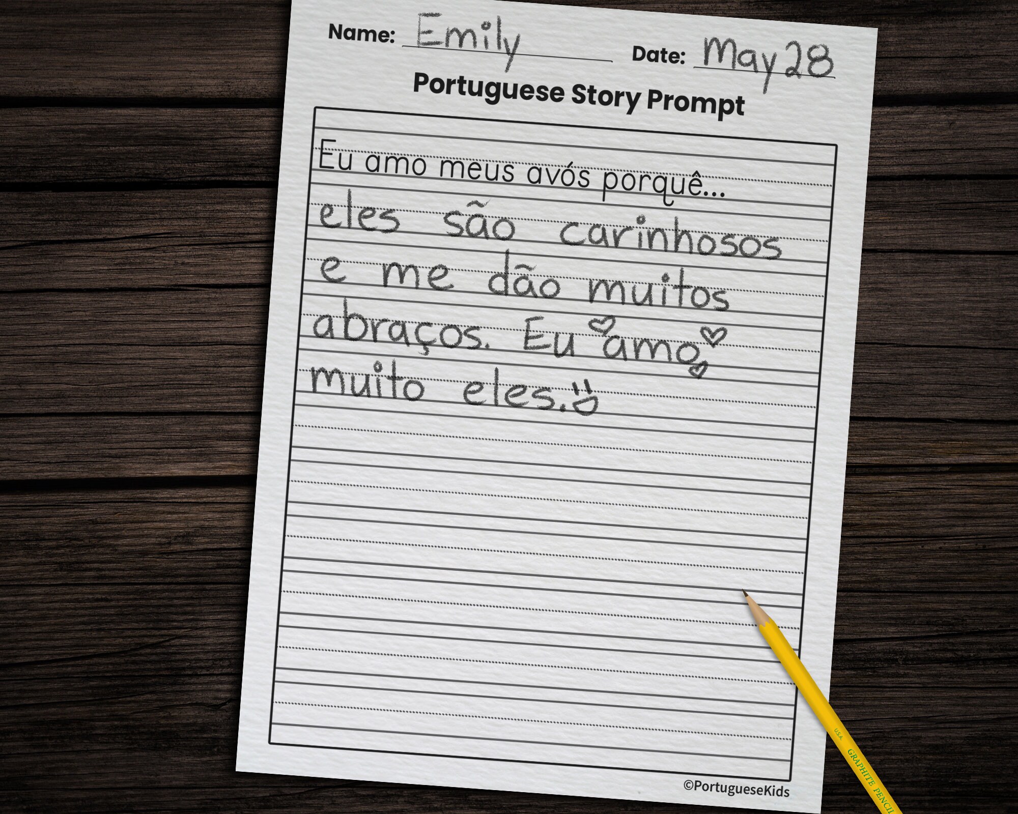 10 Portuguese Writing Prompt Worksheets for Kids Printable Portuguese ...