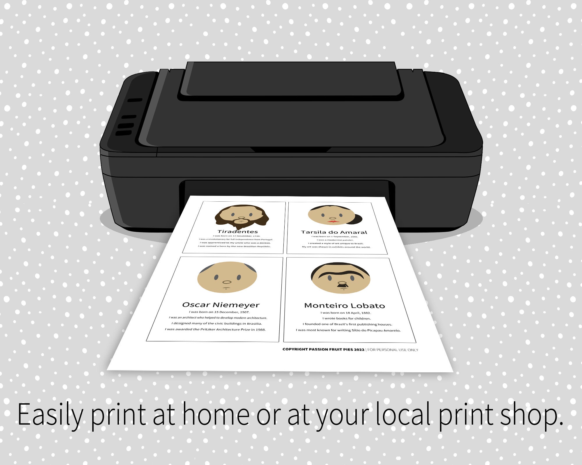 12 Important Brazilians in History Flashcard Printable Editable ...