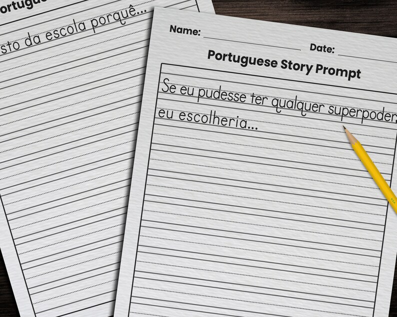 10 Portuguese Writing Prompt Worksheets for Kids Printable Portuguese ...