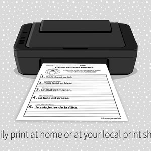 10 French Sentence Practice Worksheets for Kids | Printable French ...