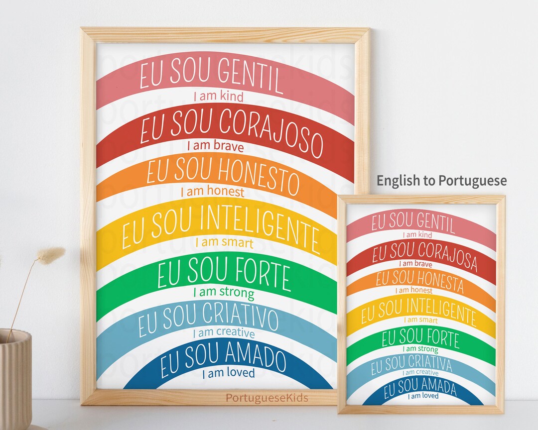 Portuguese & English Affirmations Poster Printable | Preschool ...