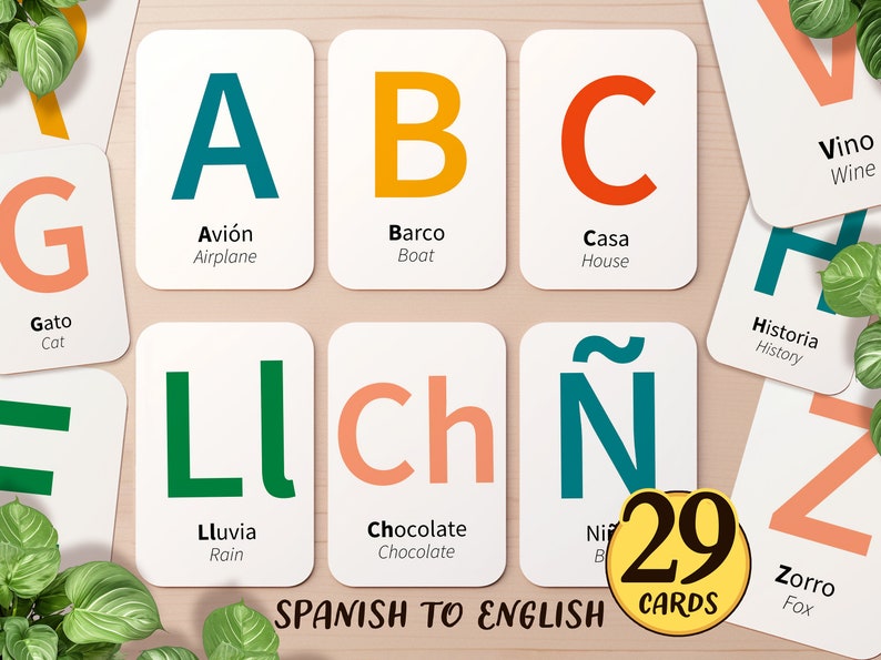 29 Spanish & English ABC Flashcards | Printable Bilingual Alphabet ...