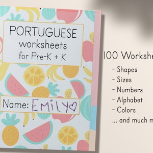 Portuguese Prek + K Bundle, 100 Pages | Portuguese Preschool ...