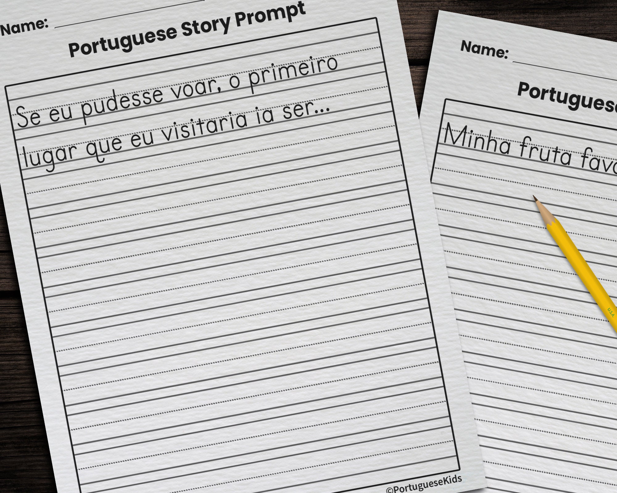 10 Portuguese Writing Prompt Worksheets for Kids Printable Portuguese ...