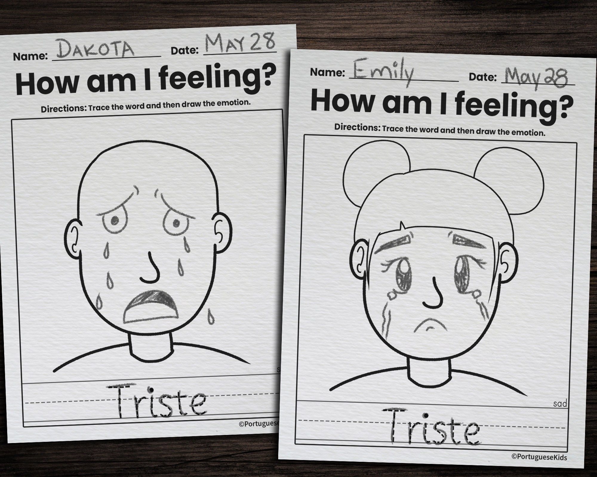 24 Spanish Emotions Activity Worksheets | Printable Bilingual Spanish ...