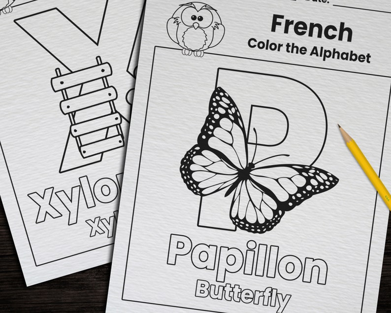 26 French Alphabet Coloring Worksheets for Kids Printable French ABC ...