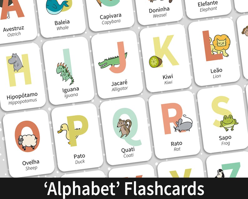 Learning Portuguese Bundle 350 Portuguese Flashcards for Kids Printable ...