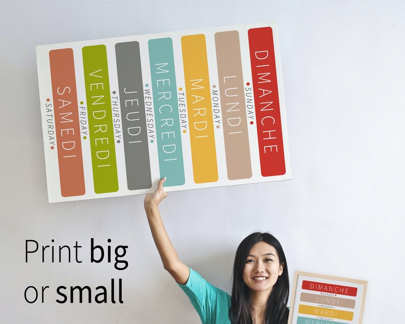 French & English Day of the Week Poster Printable | Preschool Bilingual ...