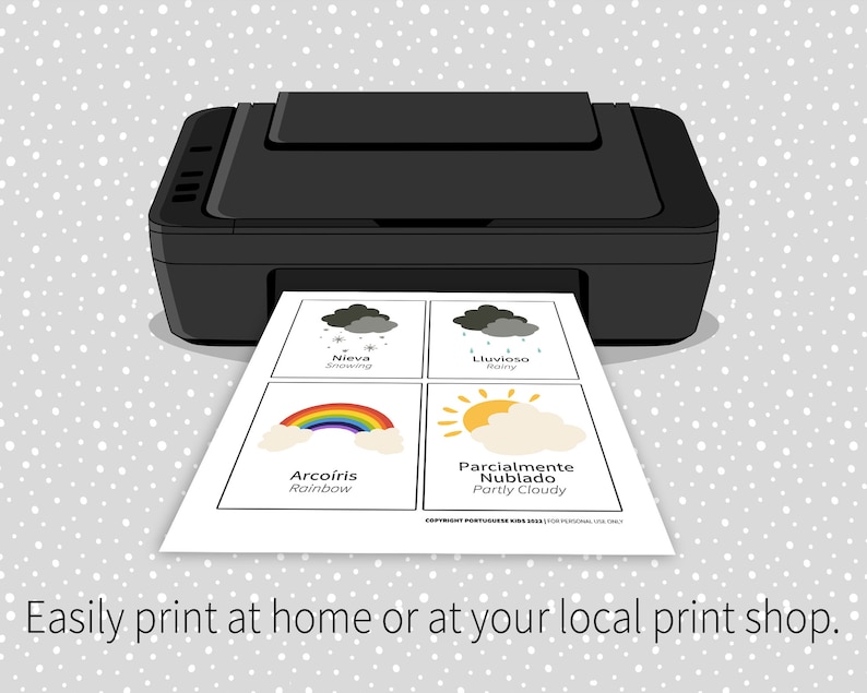 12 Spanish & English Weather Bilingual Flashcard Printable - Etsy