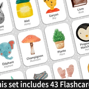 43 French & English First Words Flashcard Printable | Bilingual ...