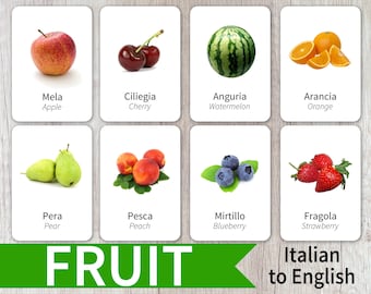 Kids Italian Flash Cards - Etsy