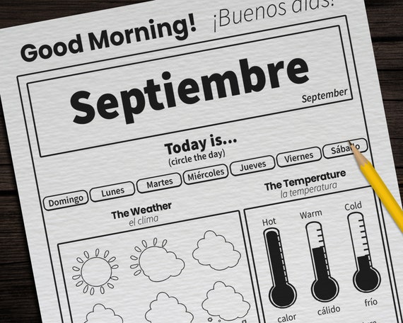 12 Spanish Calendar Worksheets for Kids Printable Spanish - Etsy