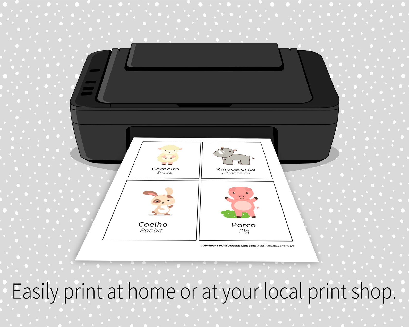 24 Portuguese & English Animals Flashcards Printable Brazil - Etsy