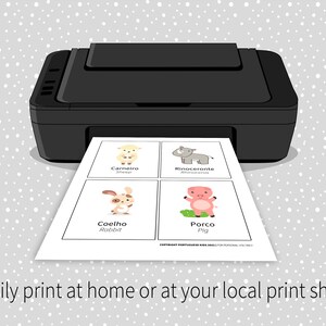 24 Portuguese & English Animals Flashcards Printable Brazil Child ...
