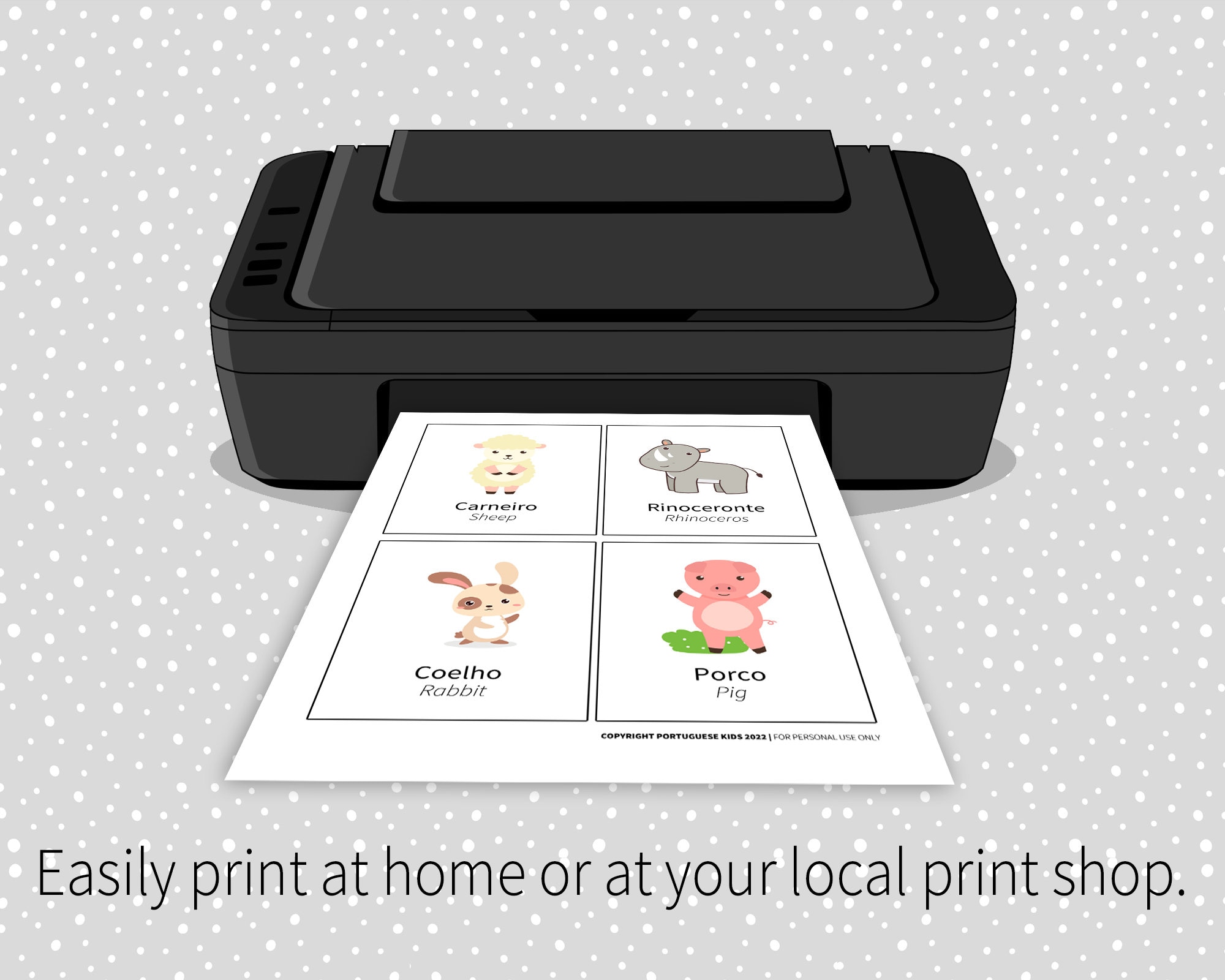 24 Portuguese & English Animals Flashcards Printable Brazil - Etsy