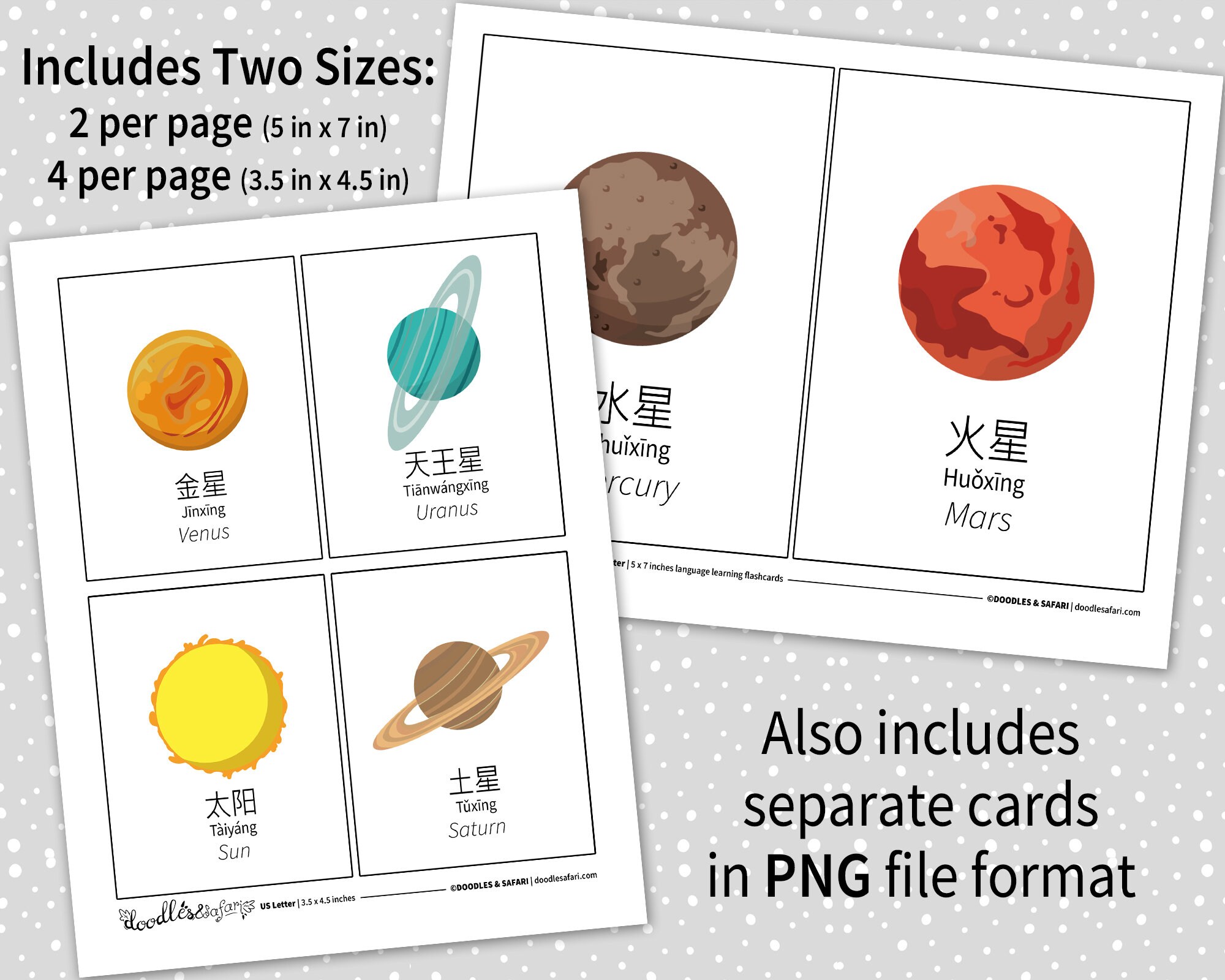 Solar System in Mandarin Chinese & English: Bilingual Flashcards for ...