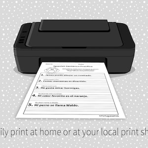 10 Spanish Sentence Practice Worksheets for Kids | Printable Spanish ...