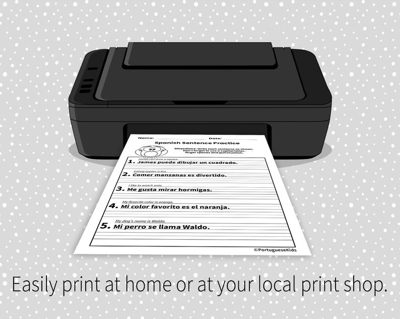 10 Spanish Sentence Practice Worksheets for Kids | Printable Spanish ...