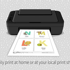 26 Portuguese & English ABC Bilingual Flashcards Printable | Preschool ...