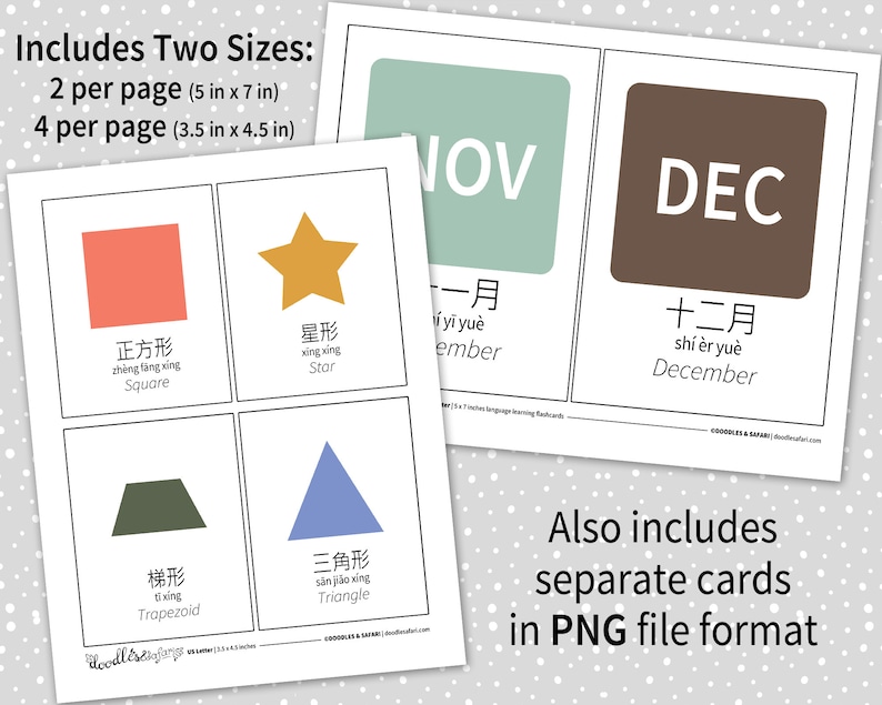 71 Mandarin Chinese Basics Bundle Flashcards Numbers Days Months ...