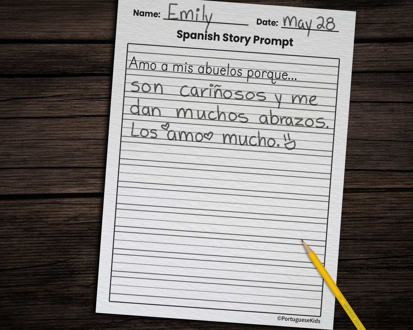 10 Spanish Writing Prompt Worksheets for Kids Printable - Etsy