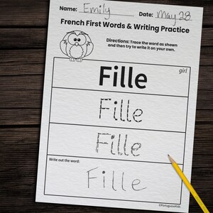58 French Writing Practice Worksheets for Kids Printable French First ...