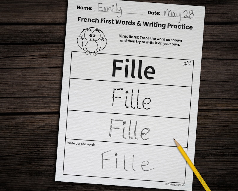 58 French Writing Practice Worksheets for Kids Printable - Etsy
