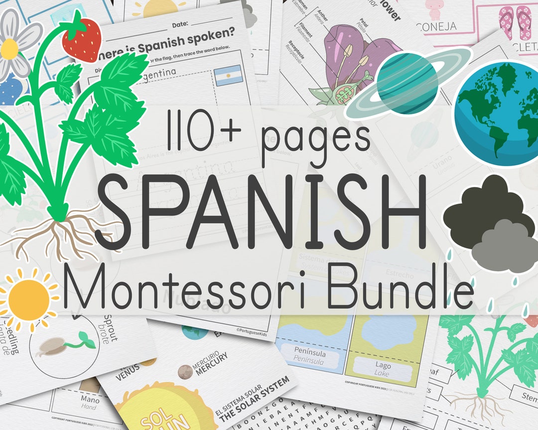 Spanish Montessori Language Bundle | 110+ Spanish Science, Geography ...