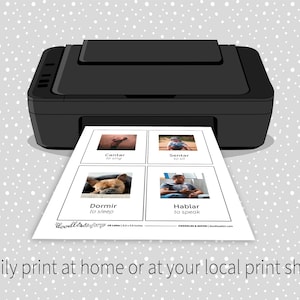 36 Spanish & English Verb Flashcards | Printable Spanish Language ...