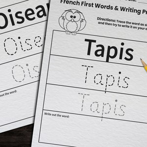 58 French Writing Practice Worksheets for Kids Printable French First ...