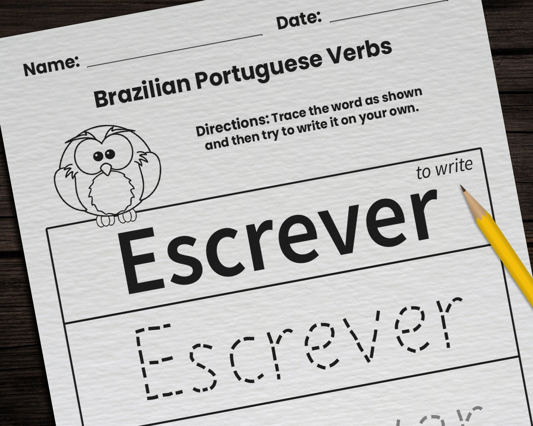 38 Brazilian Portuguese Verb Practice Worksheets for Kids | Printable ...