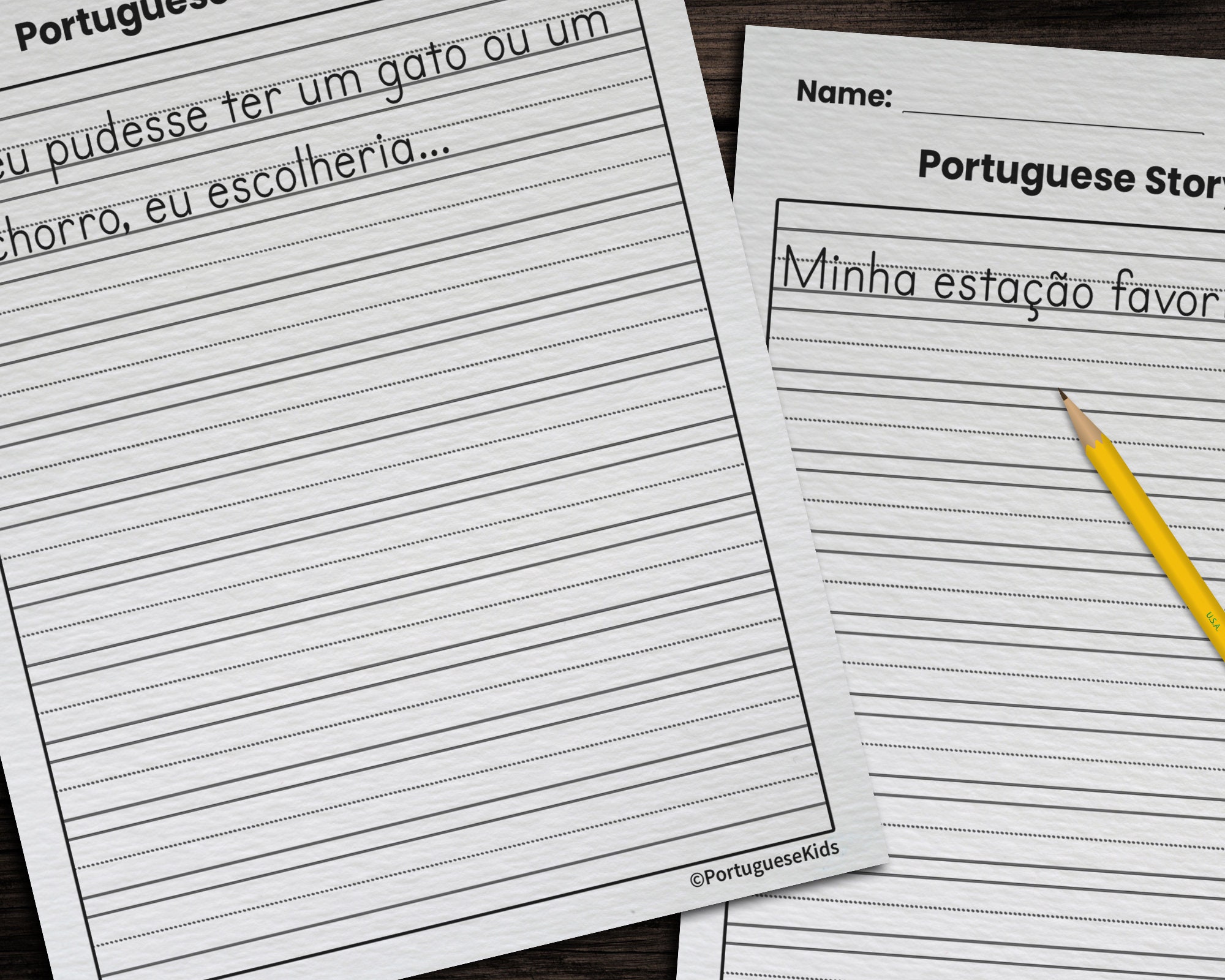10 Portuguese Writing Prompt Worksheets for Kids Printable Portuguese ...