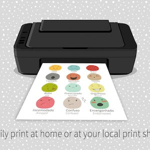 Portuguese & English Emotions Poster Printable | Preschool Brazilian ...