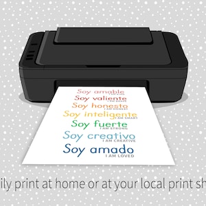 Spanish & English Affirmations Poster Printable Preschool Spanish Kid ...