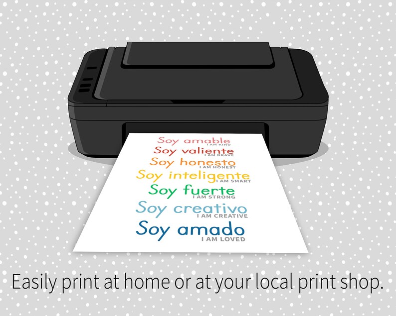 Spanish & English Affirmations Poster Printable Preschool - Etsy