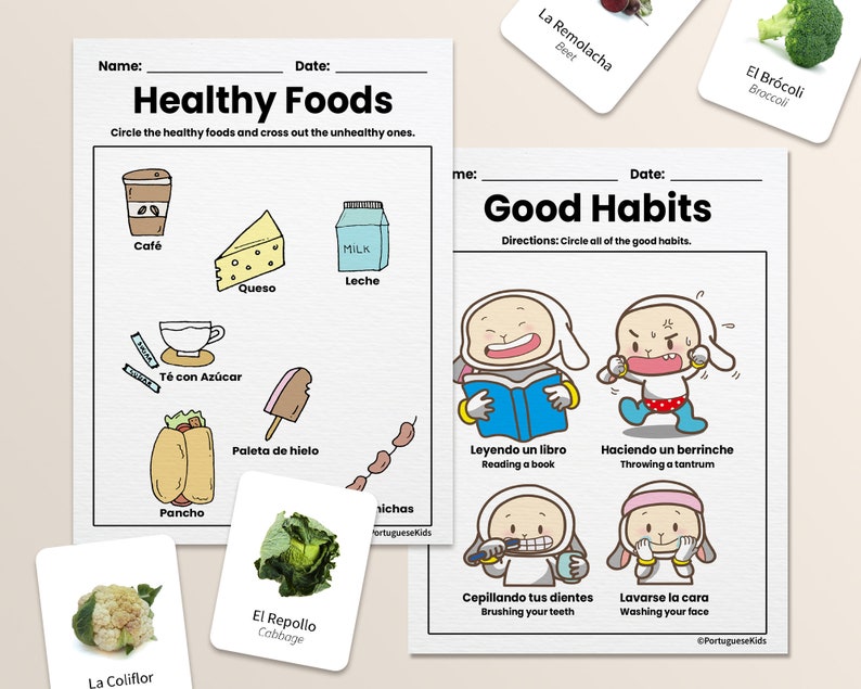 Spanish Worksheet Wellness Bundle 100 Spanish Worksheets - Etsy