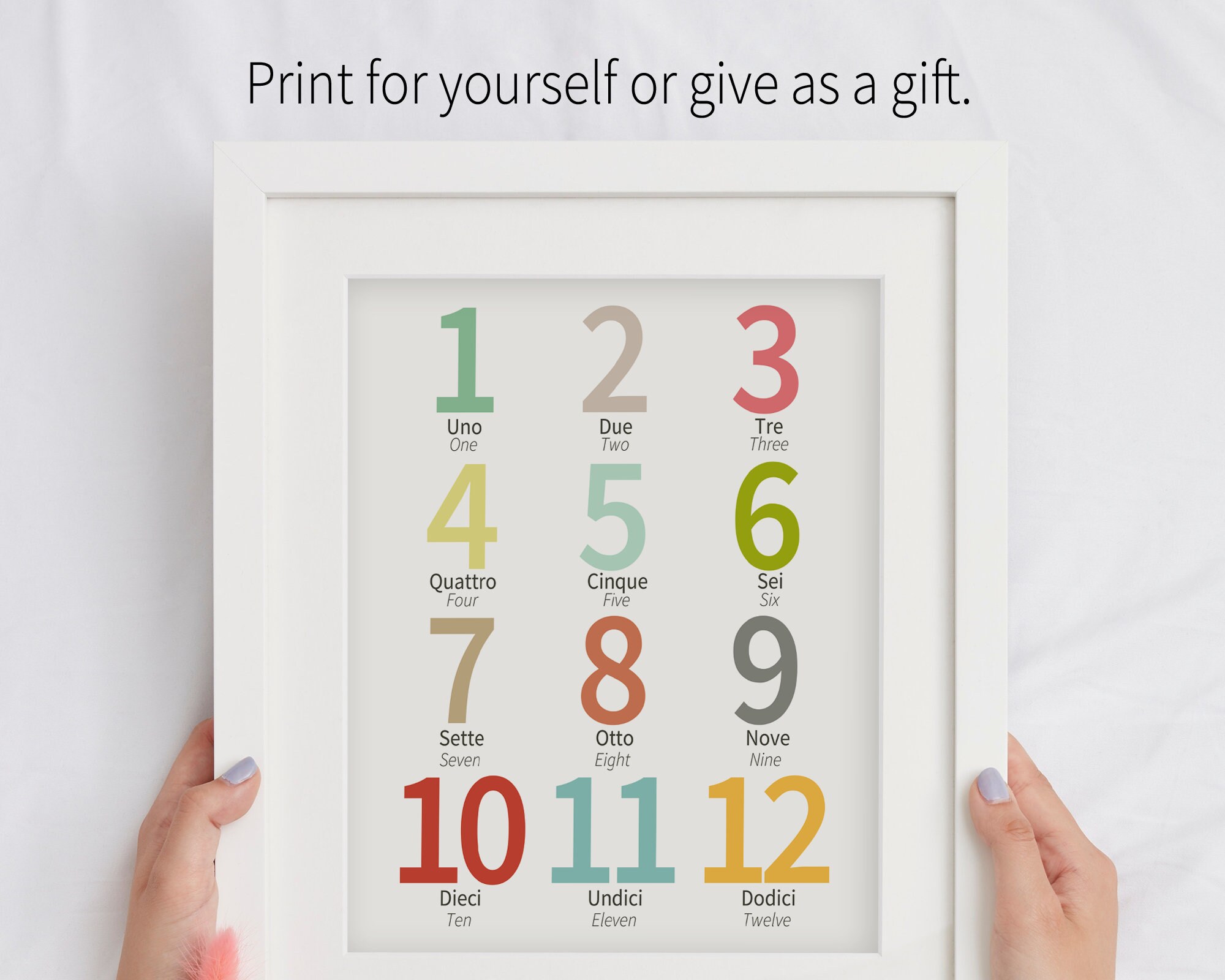 Italian & English Numbers Poster Printable | Preschool Bilingual Child ...