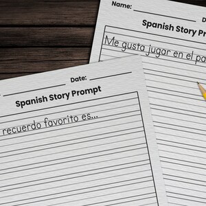 10 Spanish Writing Prompt Worksheets for Kids | Printable Spanish ...