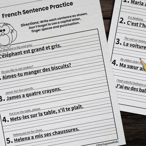 10 French Sentence Practice Worksheets for Kids | Printable French ...