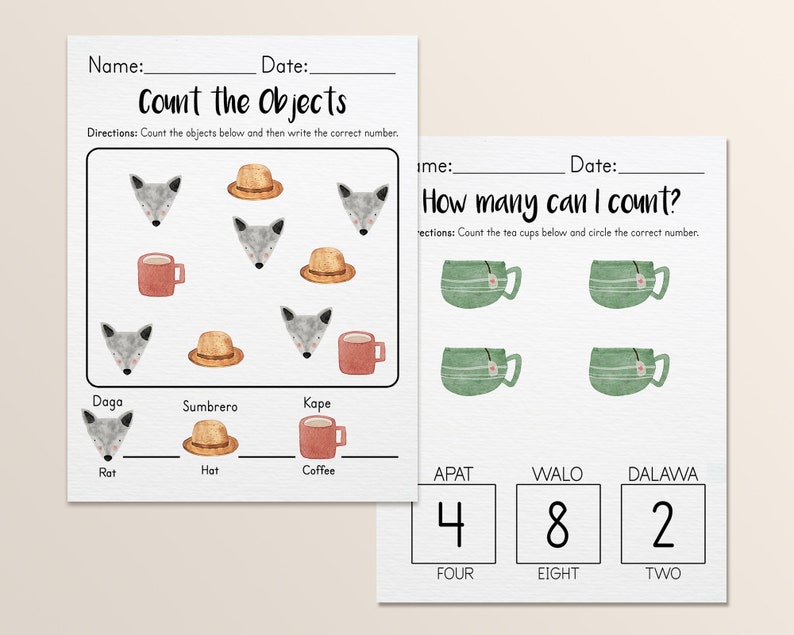 Filipino Prek + K Bundle, 100 Pages | Tagalog Preschool & Kindergarten ...