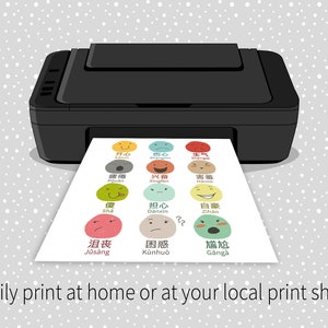 Mandarin Chinese Emotions Poster Printable | Preschool Mandarin Chinese ...